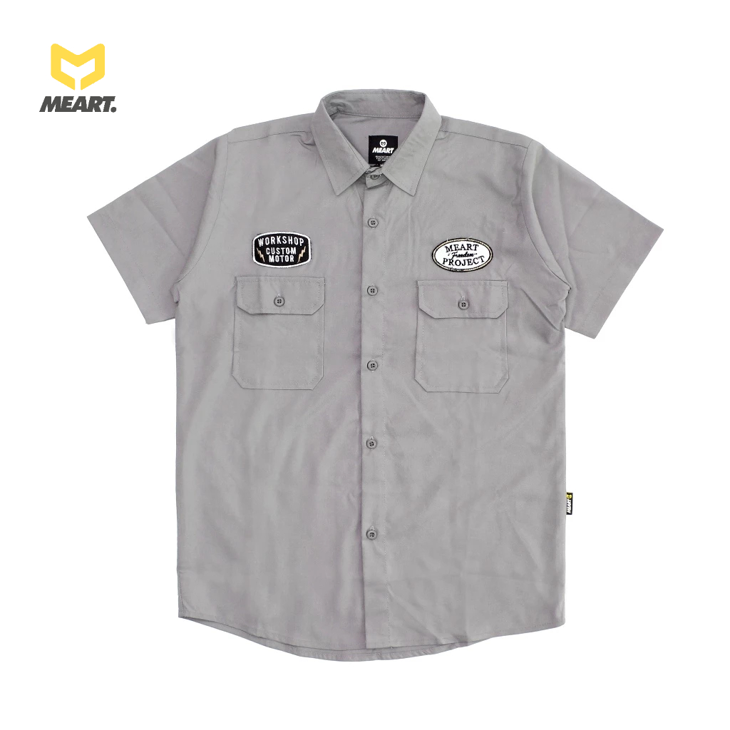 Jual MEART - Workshirt "Piston Skull" Kemeja Kerja Kemeja Motor ...