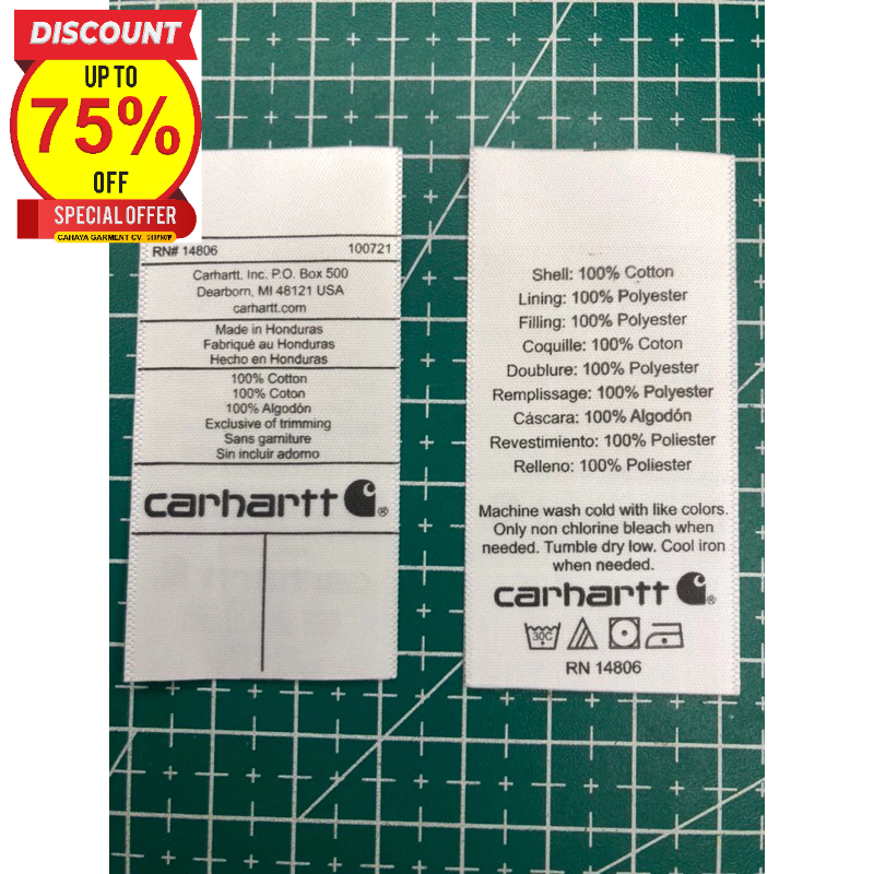 Jual CARHARTT CARE LABEL WASH PRINT DOUBLE SIDE NO SIZE SUPER PREMIUM ...