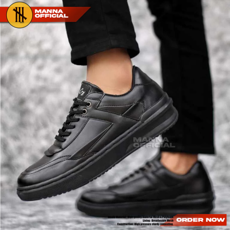 Jual Sepatu Sneakers Pria Hitam Formal Kerja | Shopee Indonesia