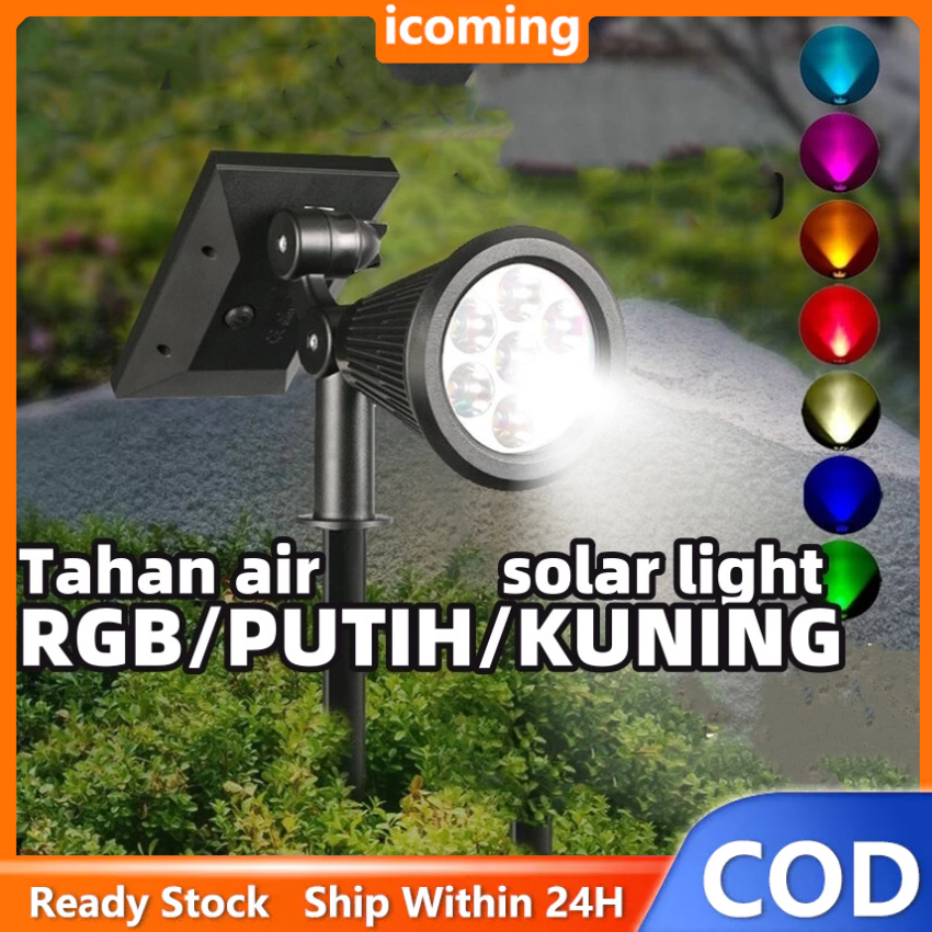 Jual HARGA TERENDAH COD Lampu Taman Tenaga Surya 7 LED/18 LED Warna ...