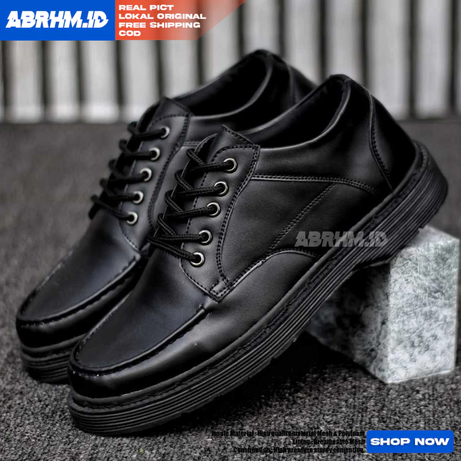 Jual ABRHM Sepatu Pantofel Formal Hitam Oxford Kerja Pria | Shopee ...