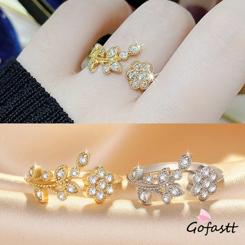Jual 【COD】Cincin Bunga Wanita Perhiasan Wanita Mini Bisa Disesuaikan ...