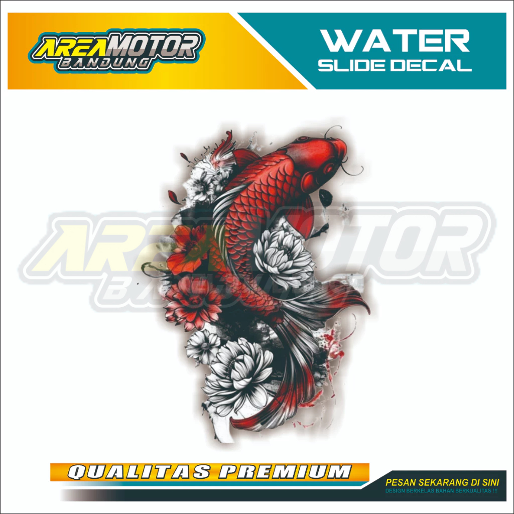 Jual TRANSPARAN WATER SLIDE DECAL RED KOI/ TRANSPARAN WATER SLIDE DECAL ...
