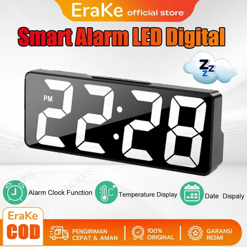Jual Jam Meja LED Digital Mirror Alarm Jam Meja Digital Modern / Smart ...