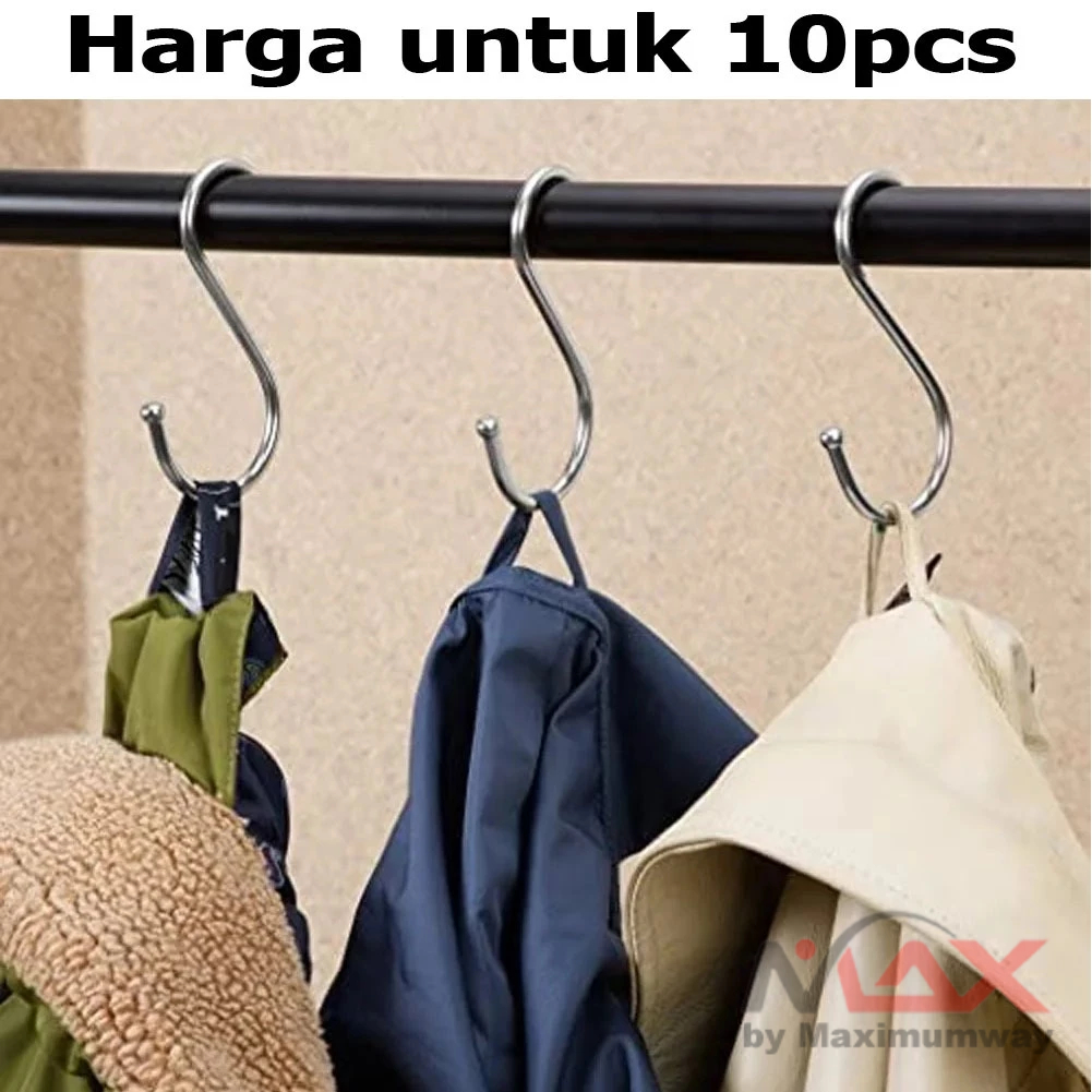 Jual Besi S Pengait Gantungan Hanger cantelan baju tas dan alat dapur ...