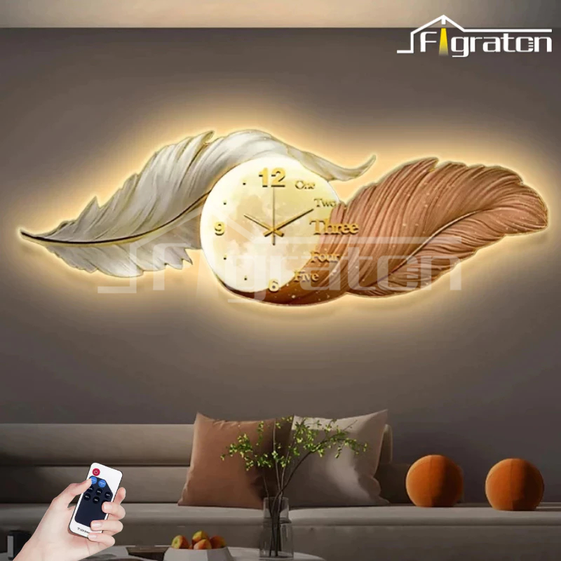 Jual Lampu Jam Dinding Ruang Tamu Modern Lampu Lukisan Dinding Jam ...