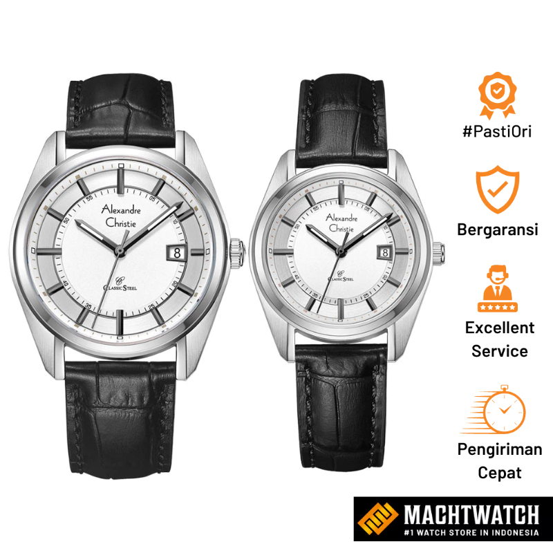 Jual Jam Tangan Couple Alexandre Christie Classic Steel AC 8695 LSSSL ...