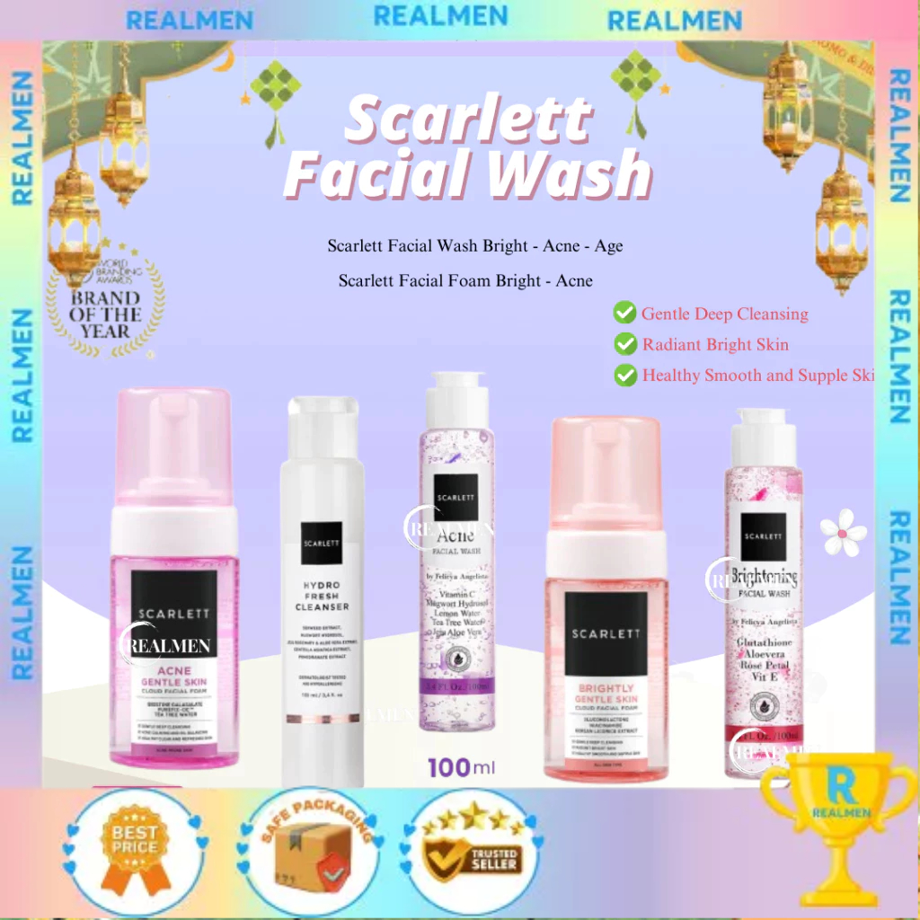 Jual (RM)SCARLET Whitening & Acne Facial Wash | Gentle Skin Acne ...