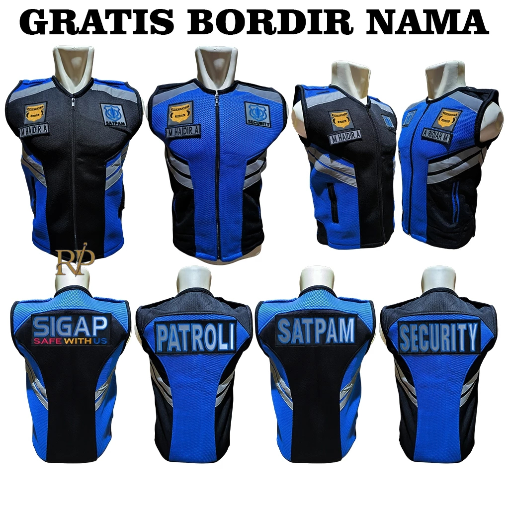 Jual Rompi Security Satpam Bahan Doublemesh Tebal Model Biru Hitam High ...