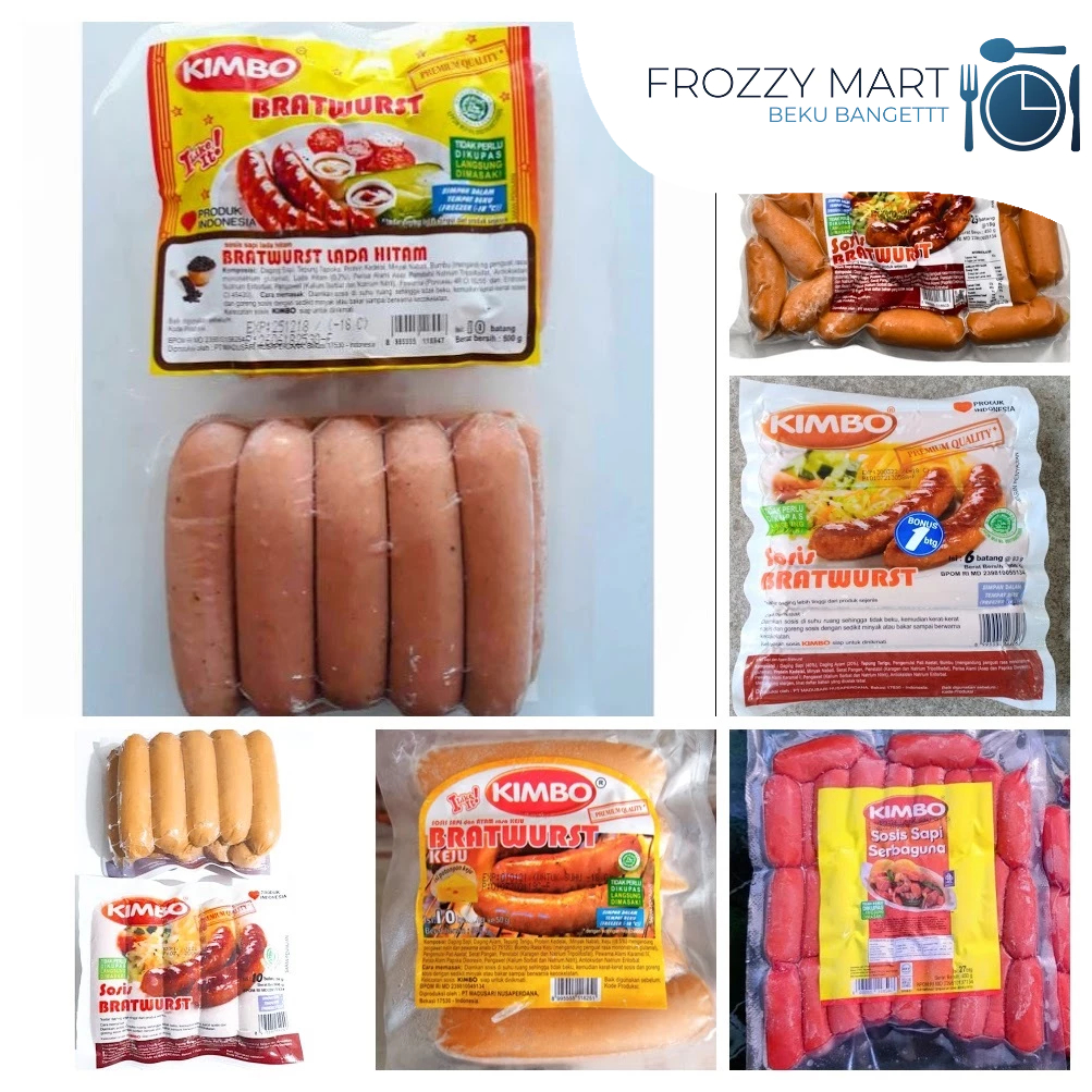 Jual Kimbo Sosis Sapi Bratwurst Series | Original , Keju , Lada Hitam ...