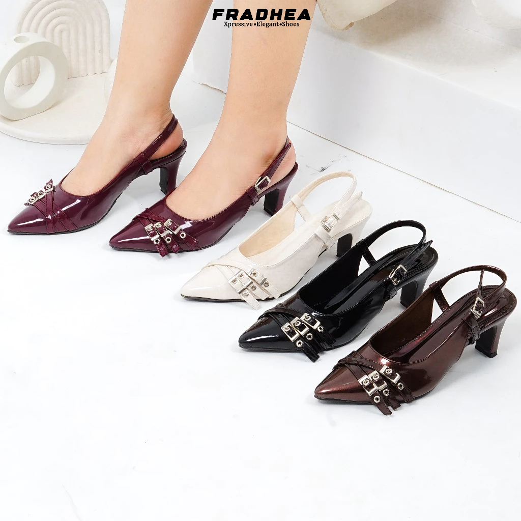 Jual Fradhea Yoona Sandal Heels Mules Wanita Elegant Hak 5 Cm Kekinian ...