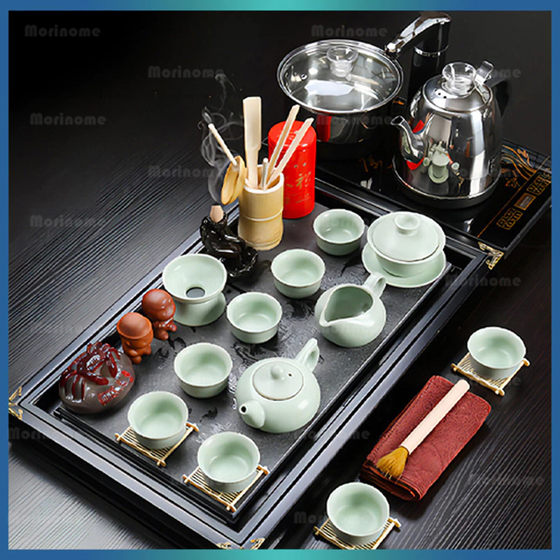 Jual Chines Tea Pot Set Full Set Elektrik Kungfu Tea Set Teapot Tray ...