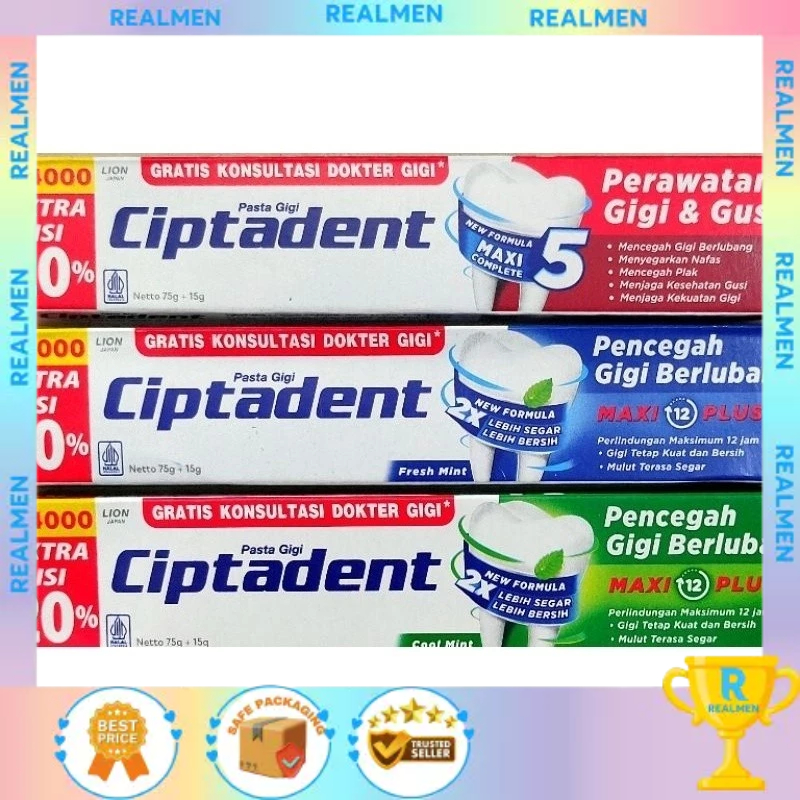Jual Ciptadent Pasta Gigi 75gr | Maxi 12 Plush Fresh Mint | Maxi ...