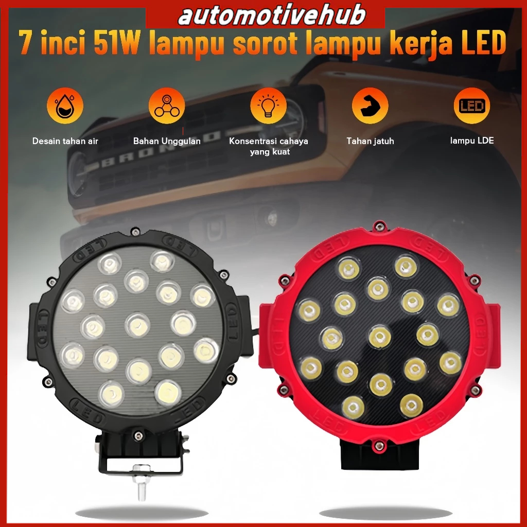 Jual 51W 17 Mata Lampu Tembak Mobil Lampu Sorot Mobil, Truk, Motor, Bus ...