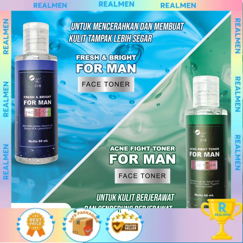 Jual SYB TONER FOR MAN FRESH& BRIGHT TONER / ACNE FIGHT TONER FOR MEN ...