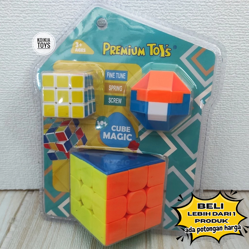 Jual Mainan edukasi anak rubik cube 3x3 warna cerah 3in1 | Shopee Indonesia