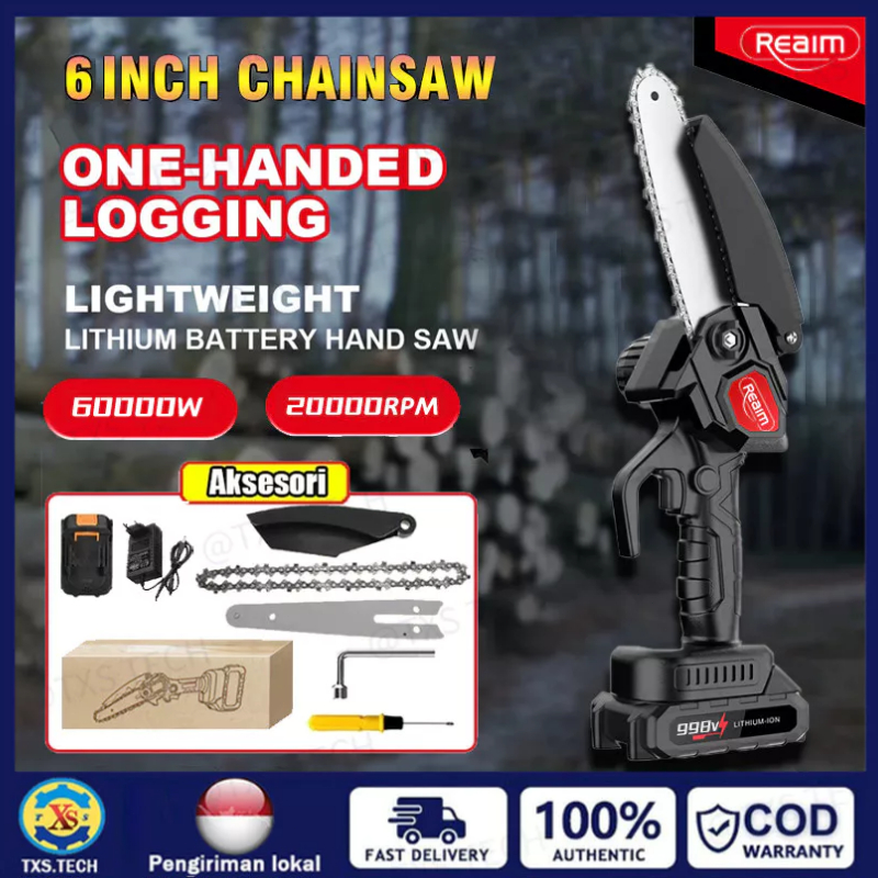 Jual 【Garansi 5th】Chain Saw Cordless 6 Inch Chainsaw Cordless Chainsaw ...