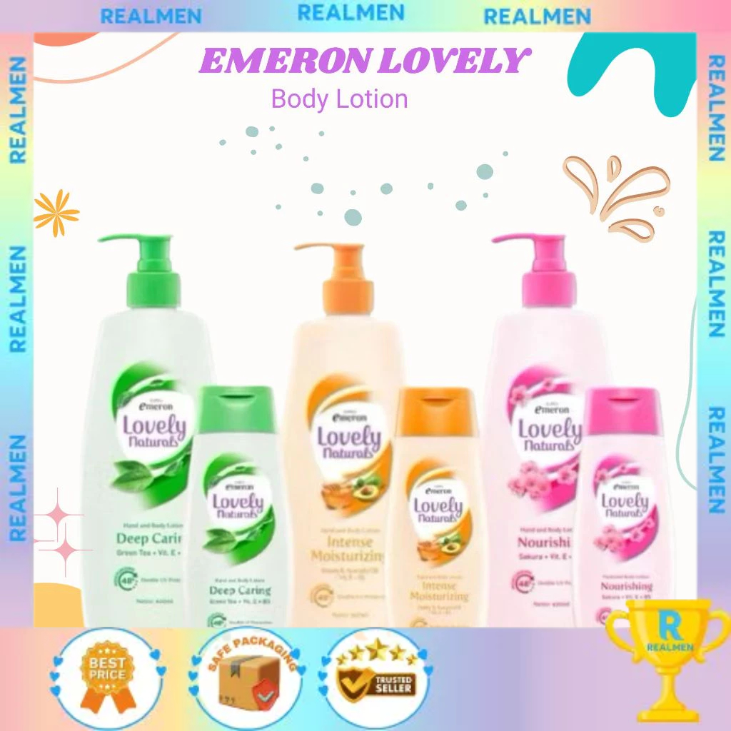 Jual EMERON LOVELY NATURAL BODY LOTION 400 ml / 200 ml /100 ml Intense ...