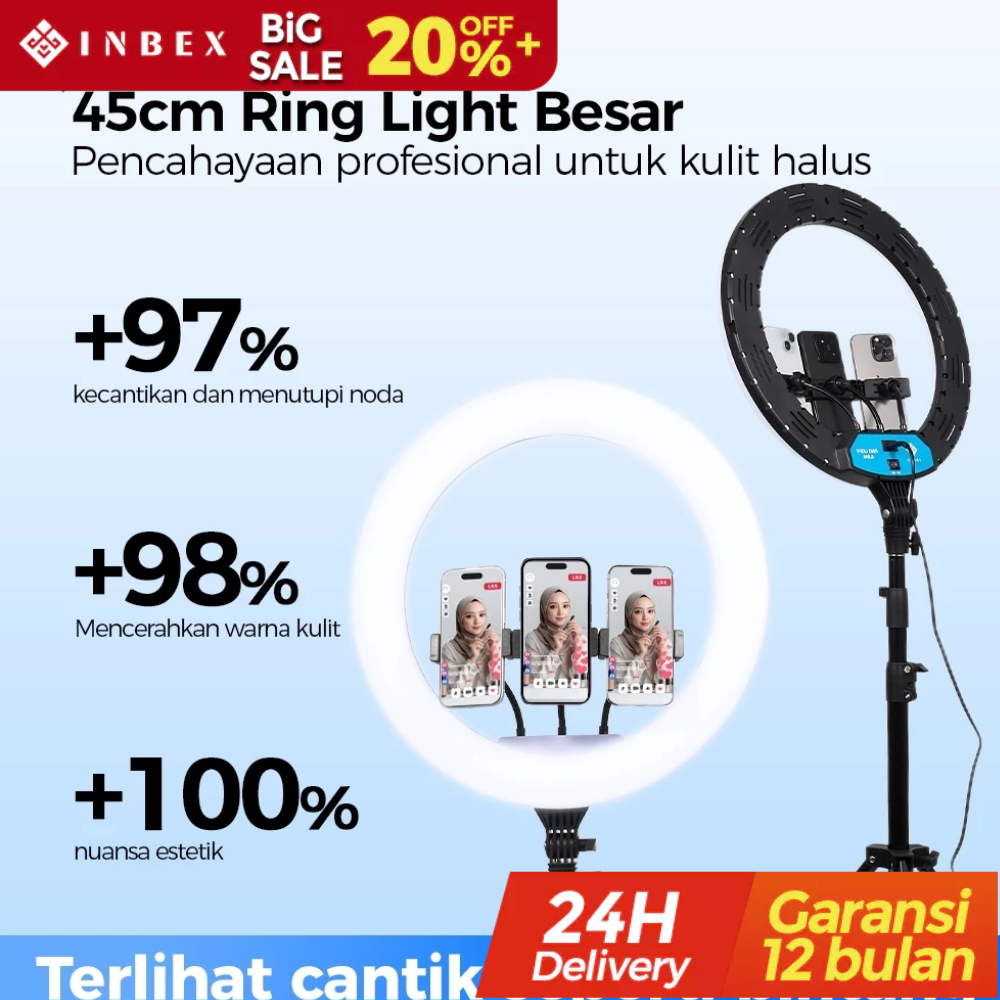 Jual RingLight 3in1】 INBEX 45CM Besar Hight Lighting Studio Lampu ...
