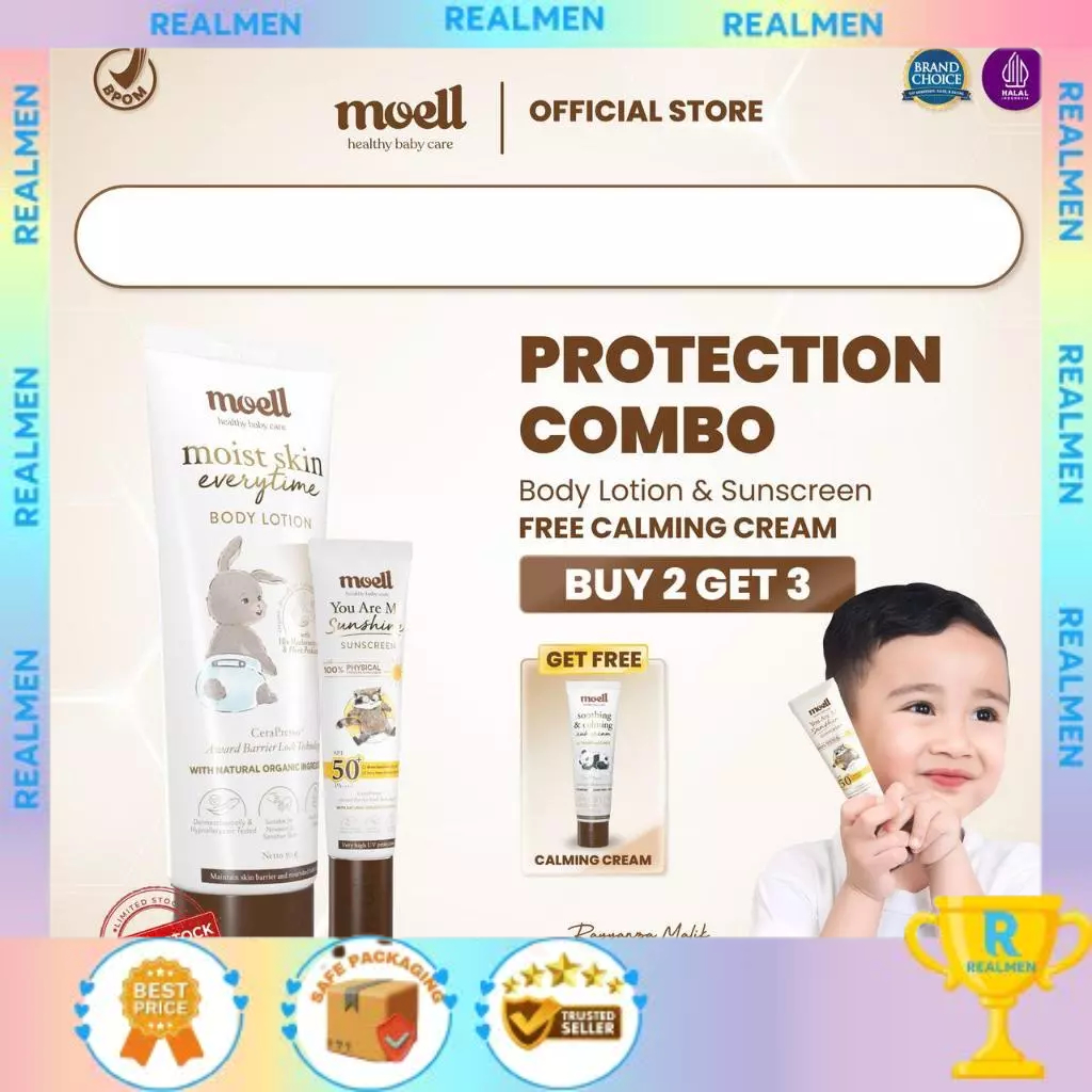 Jual [FREE Calming Rub ] Moell Protection Combo – Sunscreen 30gr & Body ...