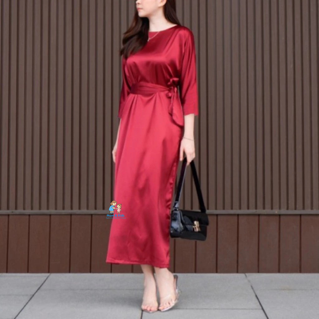 Jual SAMARA DRESS - MIDI DRESS SATIN WANITA KASUAL | DRESS KOREAN STYLE ...