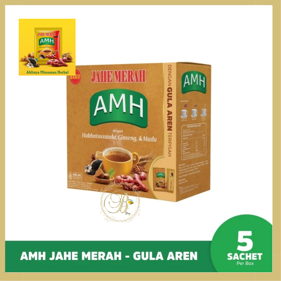 Jual AMH Jahe Merah Herbal Gula Aren Pisah BOX - (5 Sachet) | Jahe ...