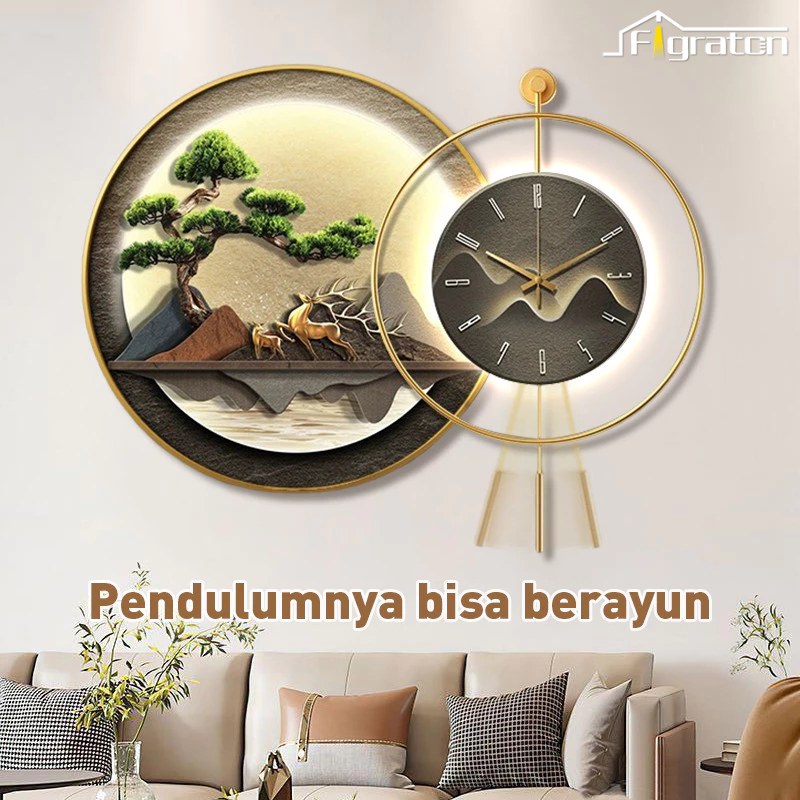 Jual Jam Dinding Modern Minimalis Ruang Tamu Jam Lampu Dinding Led ...