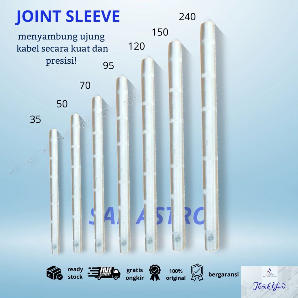 Jual Joint Sleeve (suling) 35mm - 50mm -70mm - 95mm - 120mm - 150mm ...