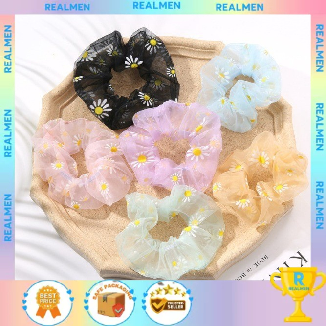 Jual Ikat Rambut Scrunchie Sunflower besar dan kecil / Ikat Rambut ...