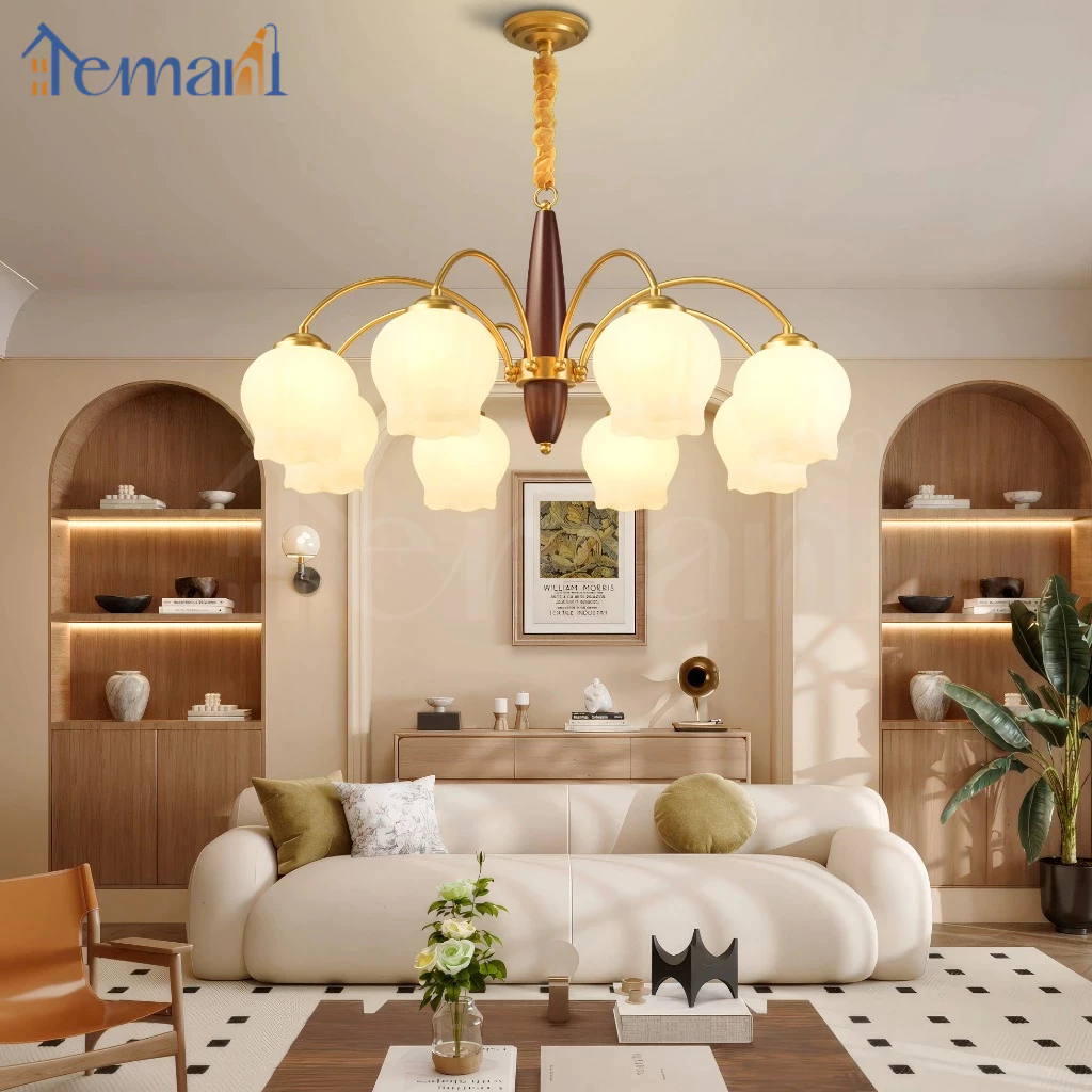 Jual Lampu Gantung Ruang Tamu Minimalis Nordic 85cm 8 Kepala 3 Warna Lampu Hias Gantung Nordic ...