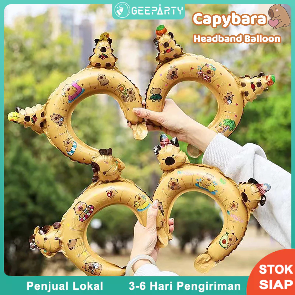 Jual 4 Pcs Balon Foil Capybara Bando Balon Ikat Kepala Raksasa Lucu ...