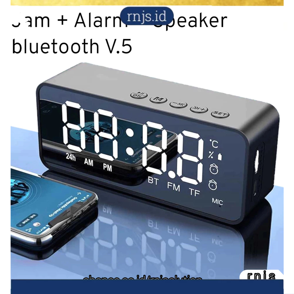Jual Ashibo Jam Alarm Weker Digital Clock dengan Wireless Speaker ...