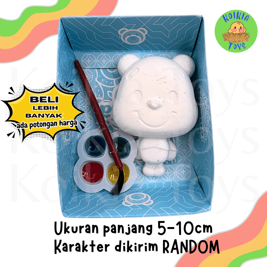 Jual Mainan edukasi anak lukis patung gypsum souvenir anak karakter ...