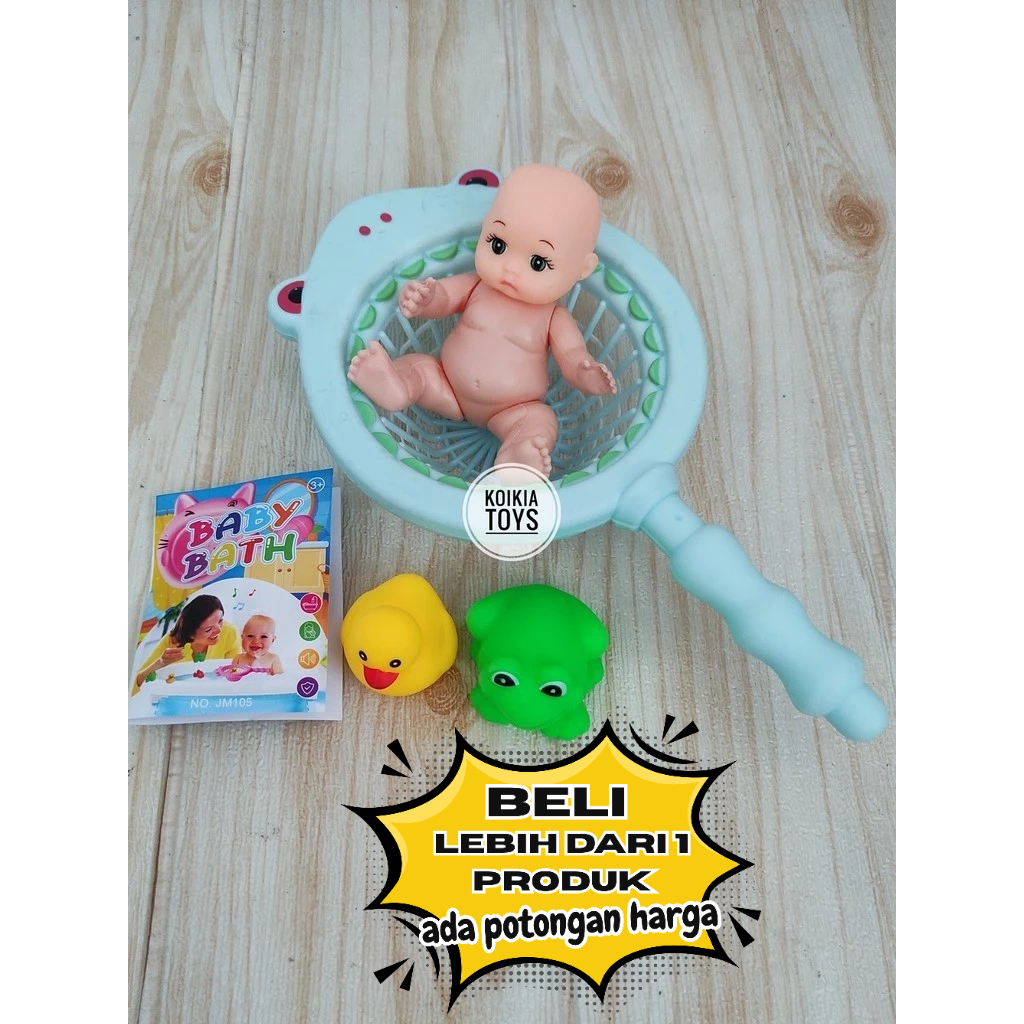 Jual Mainan mandi anak gayung serok dengan bebek dan boneka kecil ...