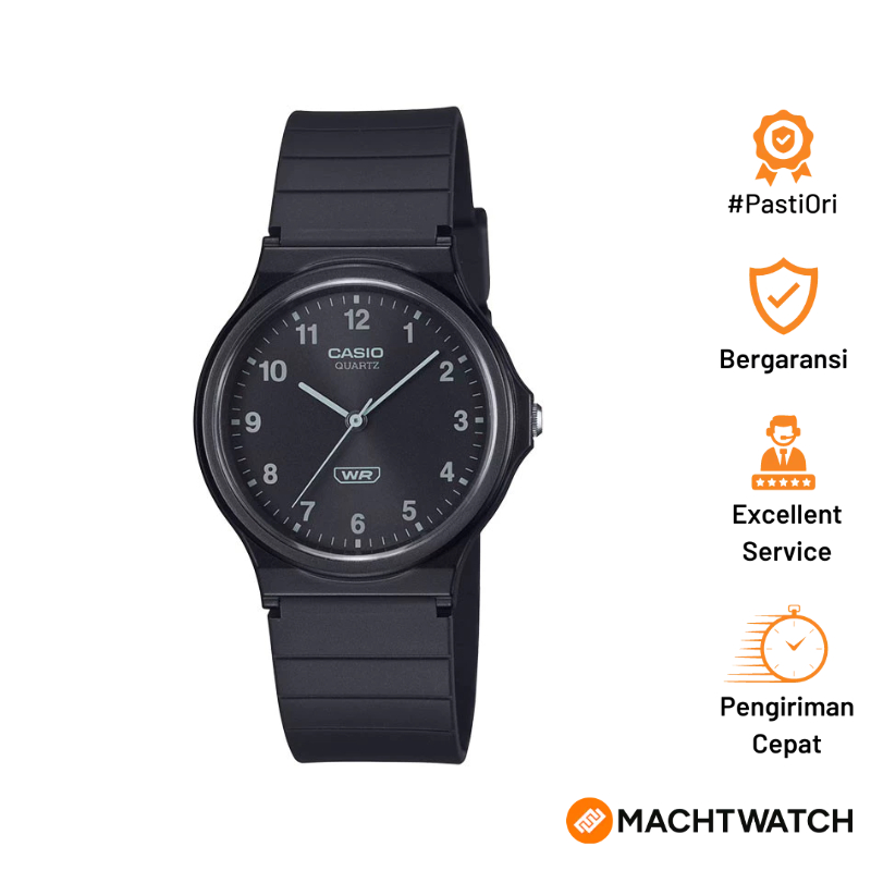 Jual Jam Tangan Unisex Casio General MQ-24B-1BDF MQ24 MQ-24B Pop Analog Black Dial Black Resin ...