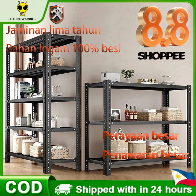 Jual 【100% besi】Rak Logam Rak baja tanpa baut tugas berat Beban 750KG 6 ...