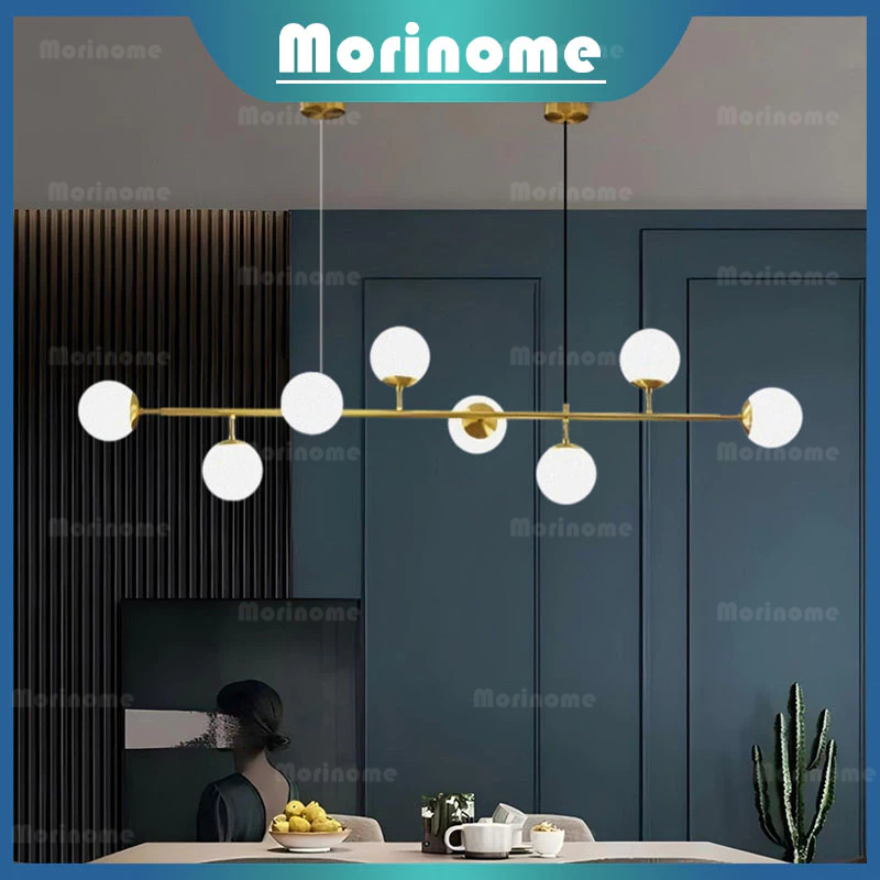 Jual Lampu Gantung Meja Makan Ruang Tamu Lampu Hias Minimalis Modern 140cm 8 Bola Kaca Kamar ...