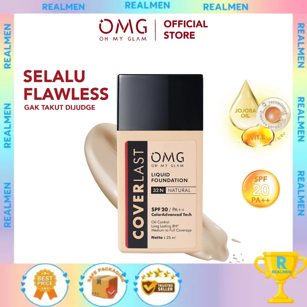 Jual OMG Oh My Glam Coverlast Liquid Foundation SPF 20 PA++ 25ml / ALAS ...