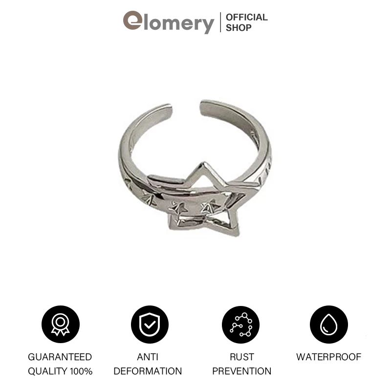Jual Elomery Cincin Bulan Bintang Kepribadian Wanita Korea Fashion ...