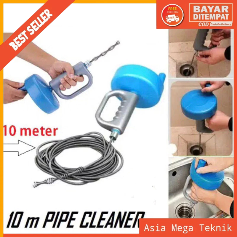 Jual Pembersih Pipa Mampet 10 Meter Pipe Cleaner Pembersih Saluran Air Tersumbat Wc Macet ...