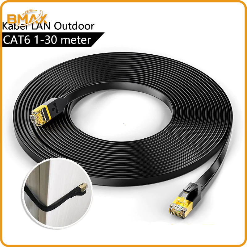 Jual 1000Mbps1M-30M Kabel Ethernet berlapis emas datar Cat6 RJ45 UTP ...