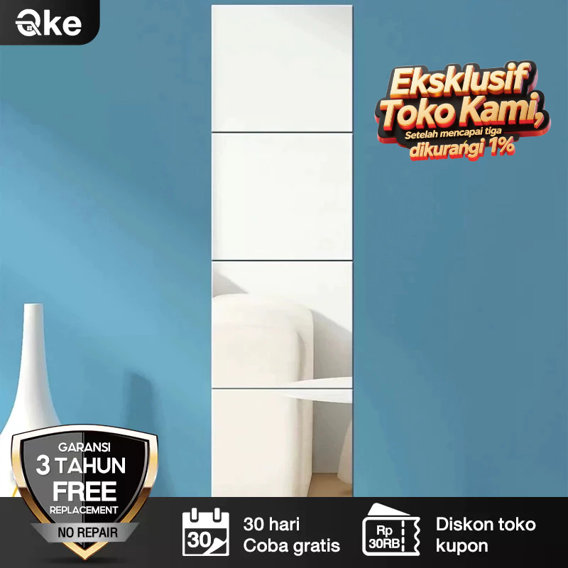 Jual Oke Cermin dinding tempel Cermin Acrylic Mirror Stiker Tempel ...