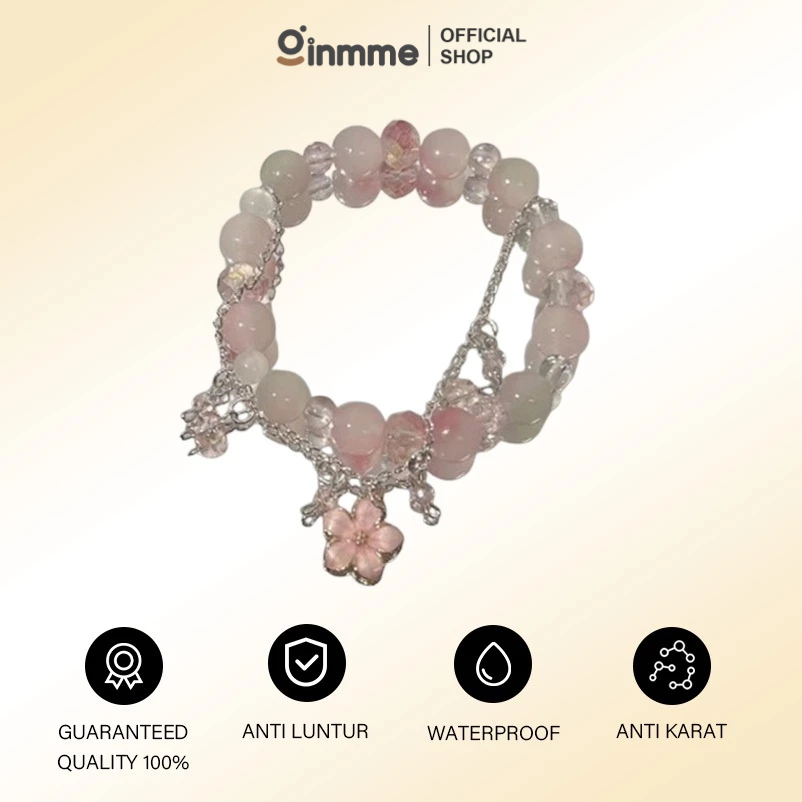 Jual Ginmme Gelang Kristal Manik-manik Merah Muda Persahabatan Kristal ...