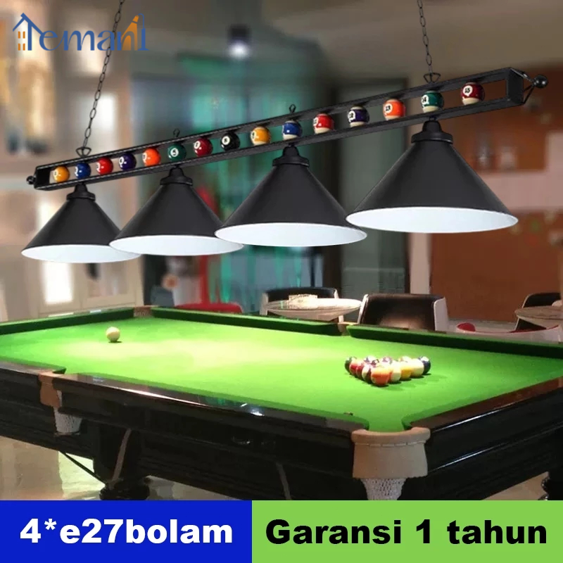 Jual Luxury Billiard Table Light 3 Kap Hitam Pool Table Light 3 Cup ...