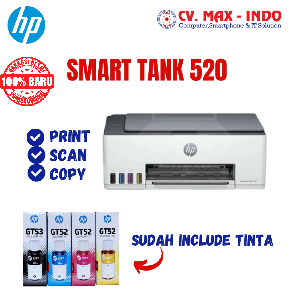 Jual HP PRINTER SMART TANK 520 + INFUS | Shopee Indonesia