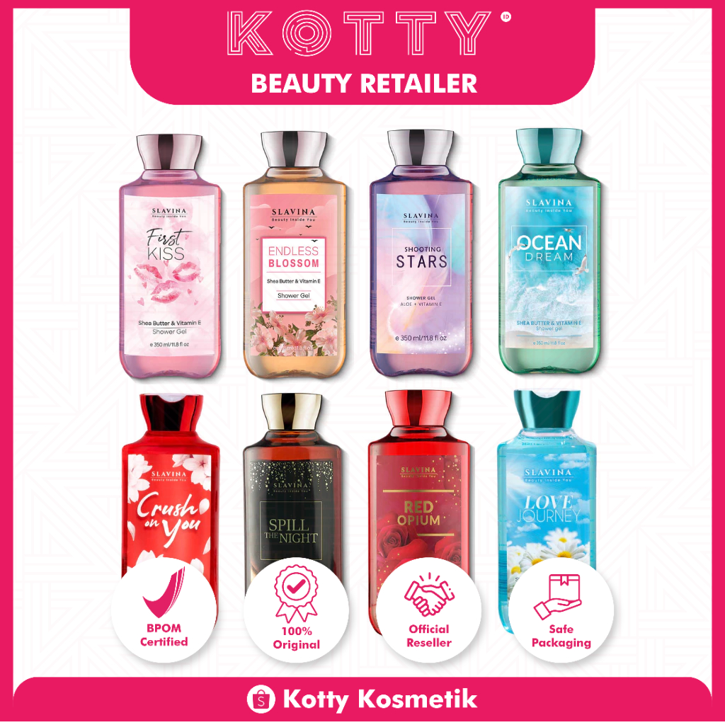 Jual Kotty Kosmetik - SLAVINA Body Wash Shower Gel 350mL | Shopee Indonesia