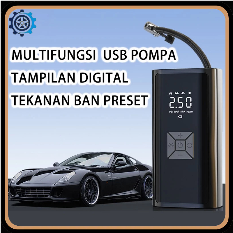 Jual Pompa Ban Motor Dan Mobil Portable USB Pompa Electric Sepeda LED ...