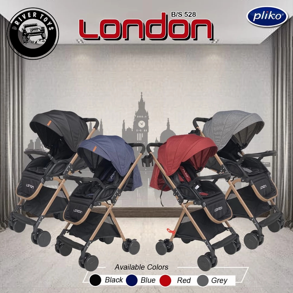 Jual STROLLER ANAK PLIKO LONDON 528 GOLD FRAME | Shopee Indonesia
