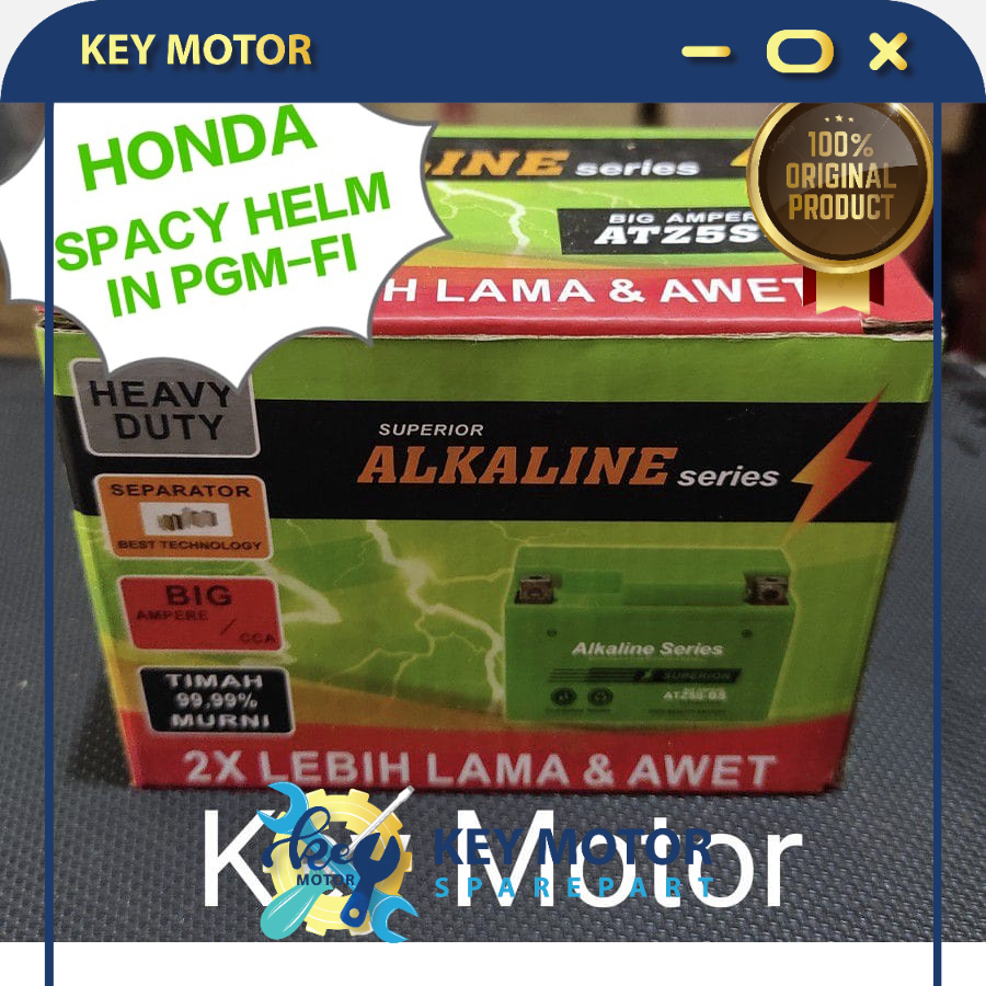 Jual Aki / Accu Kering Motor Honda Spacy Helm In PGM-FI ALKALINE ...