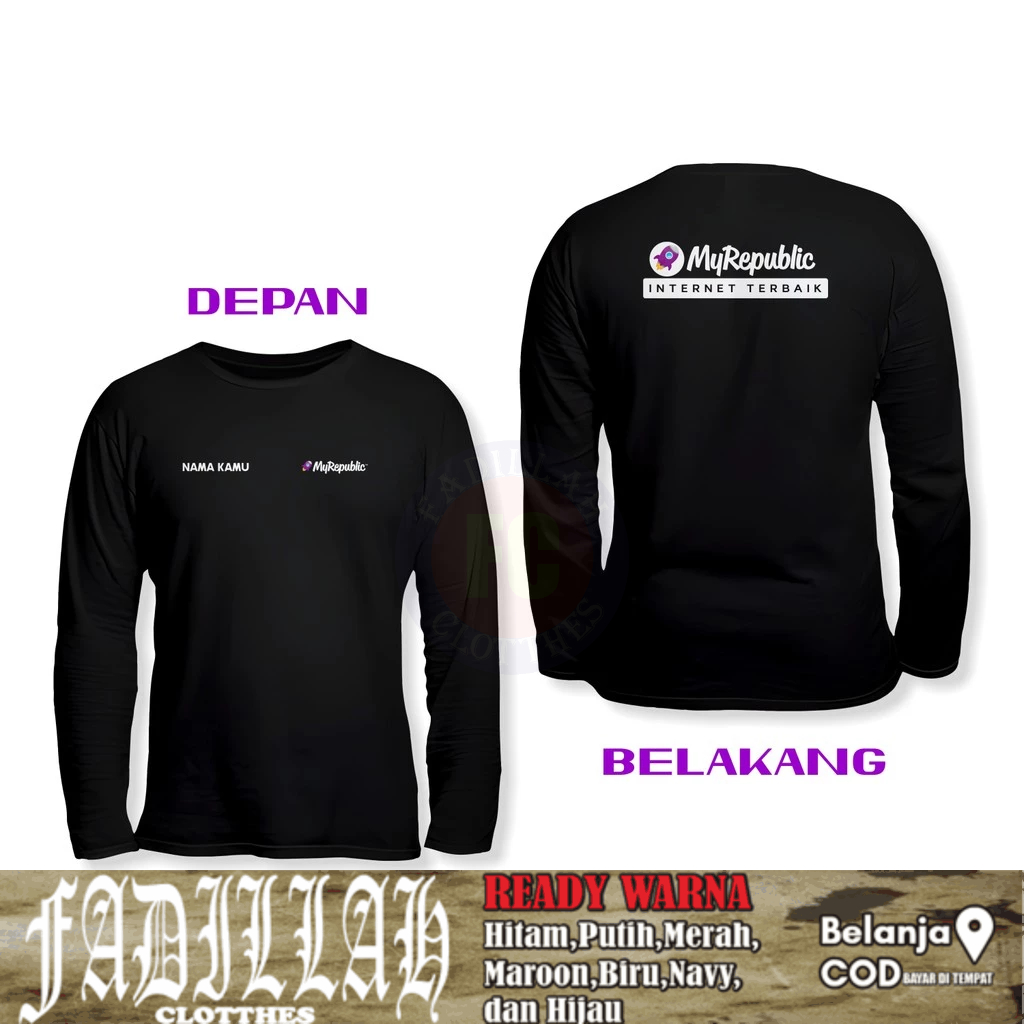 Jual Baju Kaos MyRepublic Internet Terbaik Gratis Nama Kamu DB Lengan ...